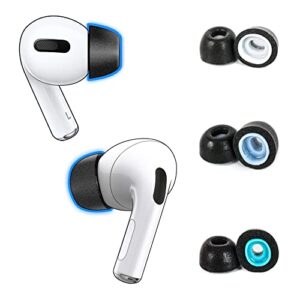 dekoni bulletz for apple airpod pro ear tip replacement - replacement airpod pro ear tips - memory foam airpod pro ear tips - black, sample pack