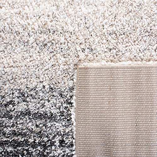 SAFAVIEH Fontana Shag Collection 8' x 10' Ivory/Grey FNT852A Modern Non-Shedding Living Room Bedroom Dining Room Entryway Plush 2-inch Thick Area Rug