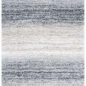 SAFAVIEH Fontana Shag Collection 8' x 10' Ivory/Grey FNT852A Modern Non-Shedding Living Room Bedroom Dining Room Entryway Plush 2-inch Thick Area Rug