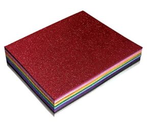 36 pack glitter foam sheets, 9 x 12 inch, by better office products, assorted 12 colors, for arts and crafts, 36 sheets