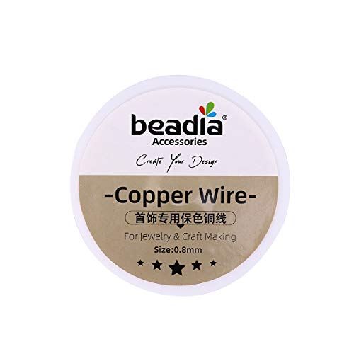 BEADIA Gold Copper Wire 0.8mm Bead Cord for Bracelet Necklace Charm Beading Jewelry Making 9yard