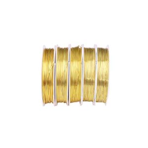 BEADIA Gold Copper Wire 0.8mm Bead Cord for Bracelet Necklace Charm Beading Jewelry Making 9yard