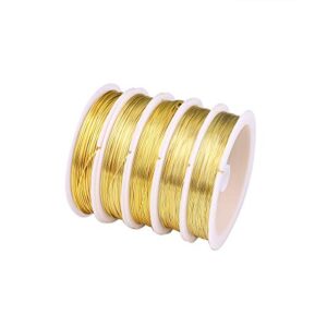 BEADIA Gold Copper Wire 0.8mm Bead Cord for Bracelet Necklace Charm Beading Jewelry Making 9yard