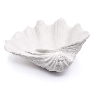 aliwiner seashell bowl resin large clam shell decor nautical clam shell bowl coastal beach home decor bathroom decor beach themed party wedding seashell figurine gift