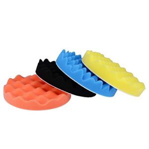 4Pcs 7 Inch Waffle Polishing Foam Buffing Pad Set for Car Sanding Polisher Buffer Wash Cleaning