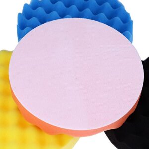 4Pcs 7 Inch Waffle Polishing Foam Buffing Pad Set for Car Sanding Polisher Buffer Wash Cleaning