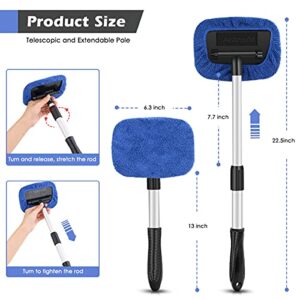 AstroAI Windshield Cleaner, Microfiber car Window Cleaner with 4 Reusable and Washable Microfiber Pads and Extendable Handle Auto Inside Glass Wiper Kit