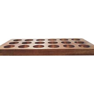 Wooden Egg Holder by ILLATO, Premium Acacia Wood Egg Tray, 18 Holes Egg Plate, Freezer, Tabletop Display or Refrigerator Storage, Deviled Egg Tray, Egg Holder Countertop, Wooden Egg Skelter