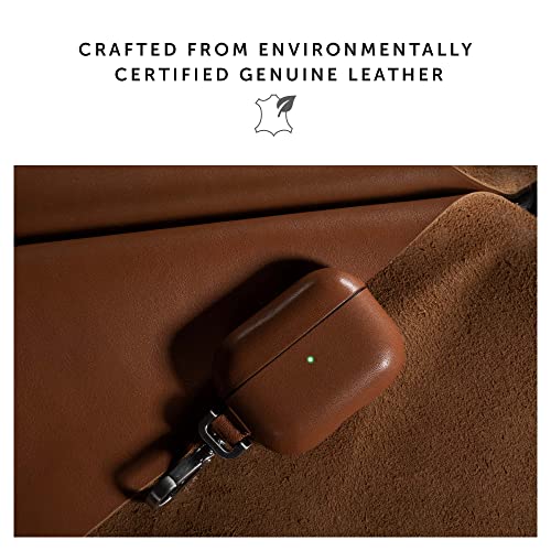 Native Union Leather Case for AirPods Pro with Clip – Handcrafted Fully-Wrapped Genuine Italian Leather case – Compatible with Wireless Chargers – Compatible with AirPods Pro, Airpods Pro 2 (Tan)