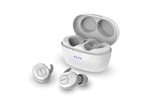 PHILIPS T3215 Wireless in-Ear Earbuds, TWS Bluetooth 5.1 Stereo Headphones, IPX4, Up to 24 (6+18) hrs of Playtime with USB-C Charging case - White (TAT3215WT)