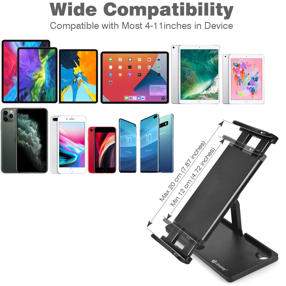 Lekufee Lightweight Aluminum Alloy Foldable Tablet Holder for DJI Mini 3 Pro/Mini 2 SE/2/Mini SE/Mini 1/Mavic 3/2/1/DJI Air 2S/2/Mavic Pro/Mavic Air/DJI Spark Remote Controller