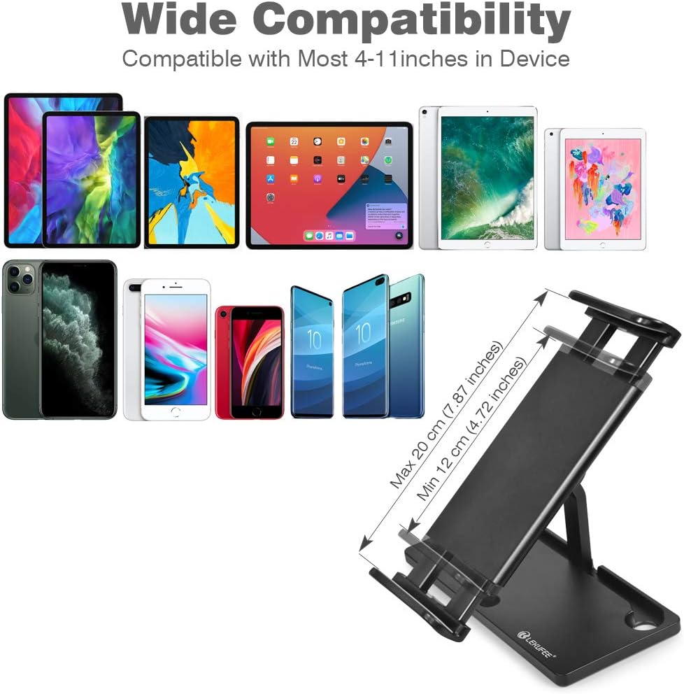 Lekufee Lightweight Aluminum Alloy Foldable Tablet Holder for DJI Mini 3 Pro/Mini 2 SE/2/Mini SE/Mini 1/Mavic 3/2/1/DJI Air 2S/2/Mavic Pro/Mavic Air/DJI Spark Remote Controller