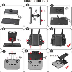 Lekufee Lightweight Aluminum Alloy Foldable Tablet Holder for DJI Mini 3 Pro/Mini 2 SE/2/Mini SE/Mini 1/Mavic 3/2/1/DJI Air 2S/2/Mavic Pro/Mavic Air/DJI Spark Remote Controller