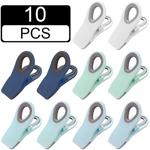 Chip Clips with Magnetic, LYGZTing 10 Pcs Chip Clips, Food Clips,Chip Clips Bag Clips Food Clips Chips Clips Refrigerator Magnet Clips, Storage with Air Tight Seal Grip, Snack Bags, Food Bags