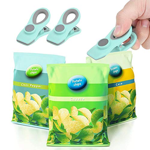 Chip Clips with Magnetic, LYGZTing 10 Pcs Chip Clips, Food Clips,Chip Clips Bag Clips Food Clips Chips Clips Refrigerator Magnet Clips, Storage with Air Tight Seal Grip, Snack Bags, Food Bags