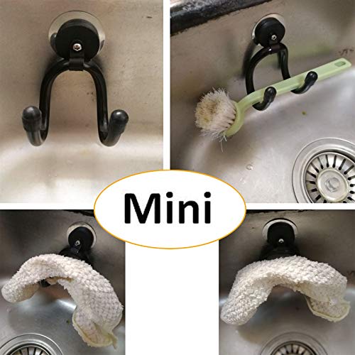 Magnetic Sink Caddy Hook Dish Cloth Towel Bar Dish Towel Holder Dish Drying Rack Towel Hook Hanger Great for Refrigerator, Kitchen Sink, Stove, Dishwasher. - Adjustable metal - Black