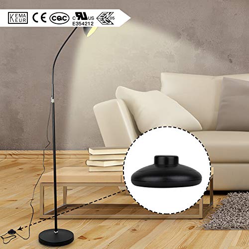 3Pcs Floor Foot Switch, Black Foot Pedal Lamp Switch, Round Floor Foot Switch Inline, with Step-on-Button, for Floor Lamp On-Off Control Footswitch (Pack of 3-Black)