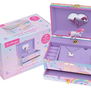 Jewelkeeper Unicorn Music Box & Little Girls Jewelry Set - 3 Unicorn Gifts for Girls