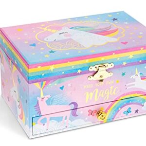 Jewelkeeper Unicorn Music Box & Little Girls Jewelry Set - 3 Unicorn Gifts for Girls