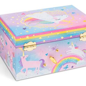 Jewelkeeper Unicorn Music Box & Little Girls Jewelry Set - 3 Unicorn Gifts for Girls