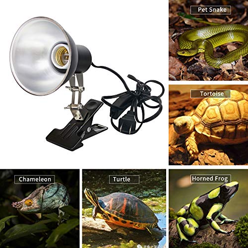 MODUODUO Reptile Heat Lamp Clamp,Adjustable Habitat Lighting Fixture for Tortoises Turtles Lizard,Heating Lamp Holder