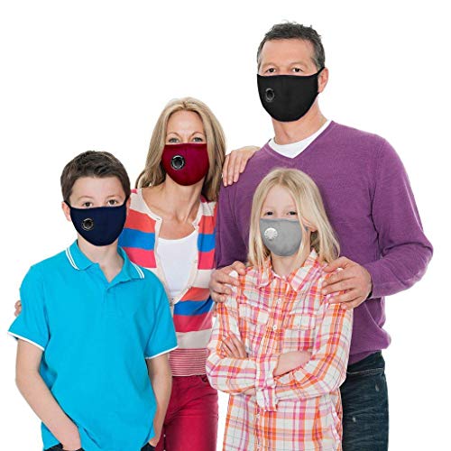 4pcs Cotton Face Màsc Bandanas + 8 Replacement Sheet with Breathing valve for Adults-Child Reusable/Washable Haze Dust Face Health