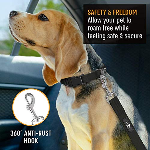 Active Pets Dog Car Harness - Pack of 1 Dog Seatbelts for Cars, Trucks, Travel - Tether Belt for Small & Large Dogs - Black