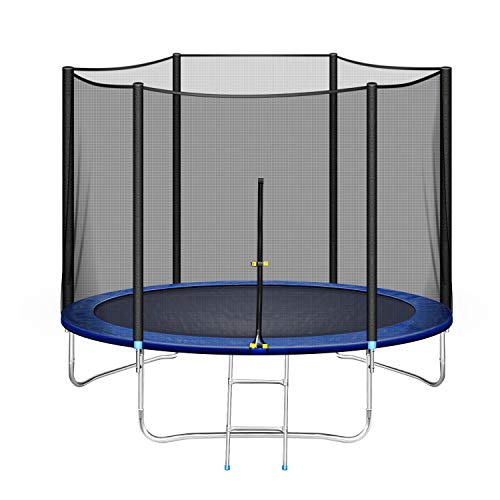 ARCTICSCORPION Trampoline with Safe Enclosure Net 10 FT Trampoline for 3-4 Kids and Adults Capacity 600 LBS Exercise Fitness Outdoor Trampoline with Waterproof Jump Mat Ladder