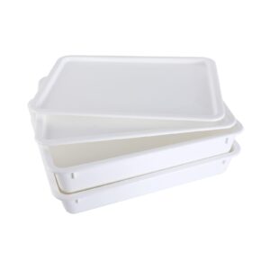 gsm brands pizza dough proofing box - stackable commercial quality trays with covers (17.25 x 13 inches) - 2 trays and 2 covers