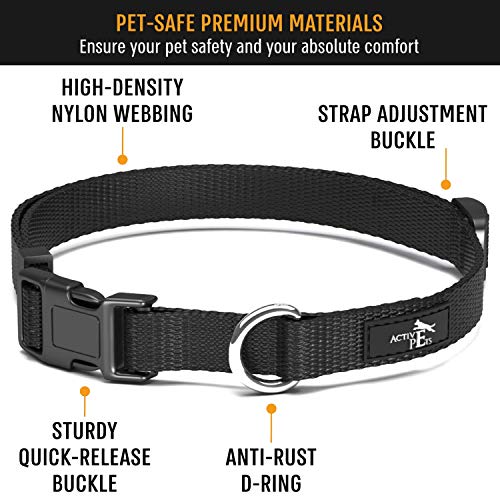 Active Pets Quick Release Dog Collar, Breathable Collar for Dogs, Boy Dog Collars, Girl Dog Collars, Dog Collars for Small Dogs, Large Dog Collar for Males & Females, Small Dog Collar for Puppies (M)