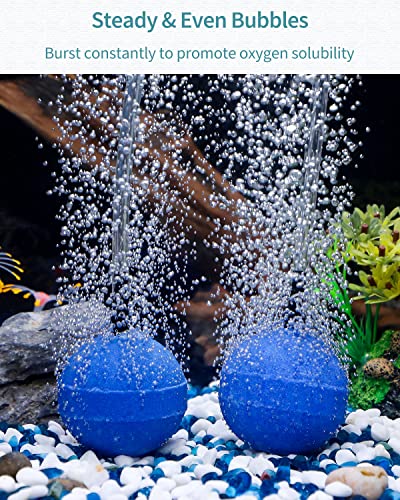 Pawfly Aquarium Air Stone Bubbler 2 Inch Ball-Shape Bubble Release Tool Oxygen Diffuser for Air Pumps Fish Tanks Buckets Ponds and DWC Reservoirs, 4 Pack