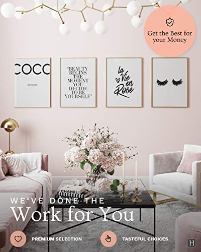 Heimlich Motivational Wall Art UNFRAMED Set of 4 Motivational Poster | Positive Quotes Wall Decor for Minimalist Wall Art & Inspirational Wall Art Set of | 4 Wall Prints, Coco, 4X [11x17]