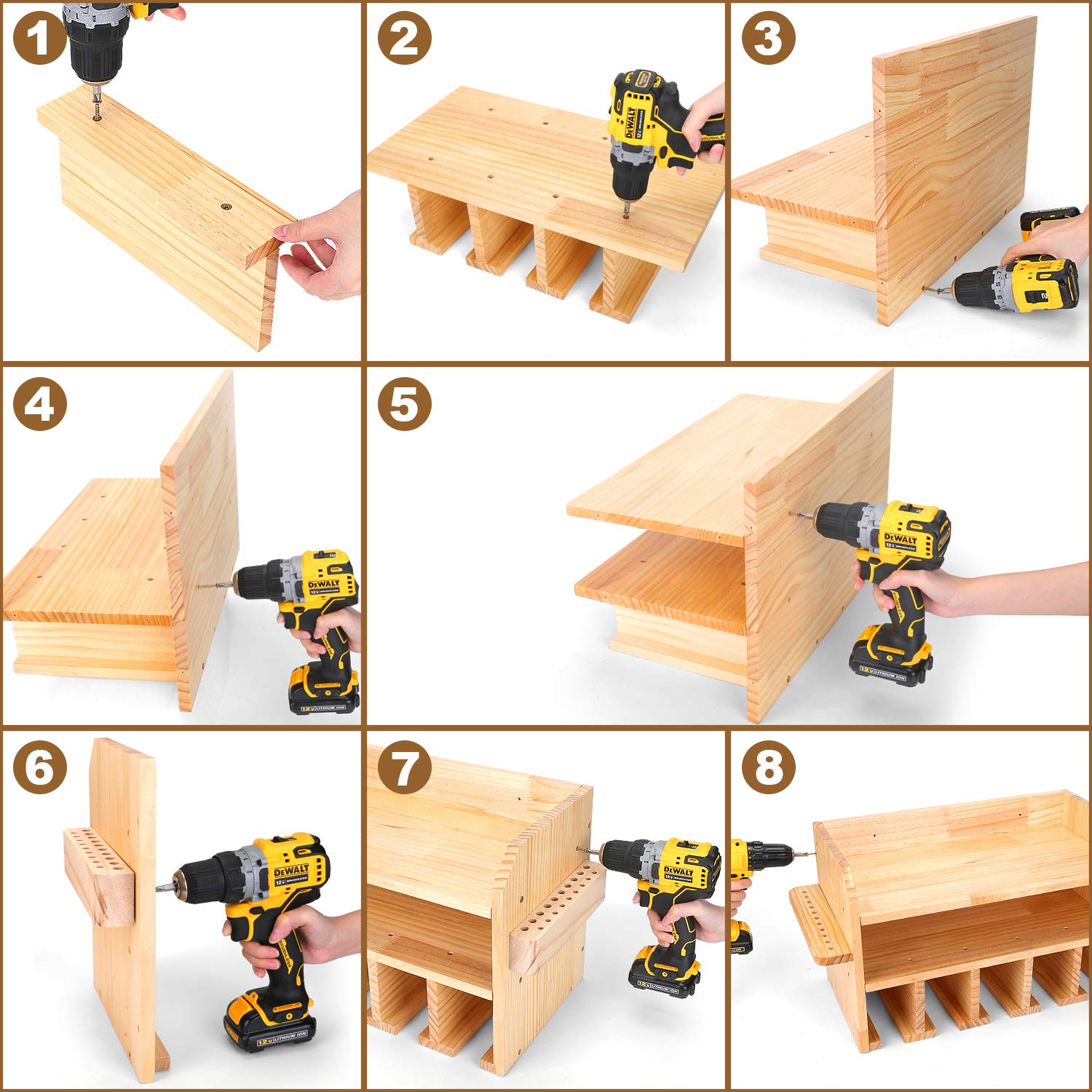 Power Tool Storage, Power Tools Organizer, Cordless Drill Charging Station Wall Mount Five Drill Holder with Screwdriver Rack and Drill Bit Rack Garage Storage Tool Organizer