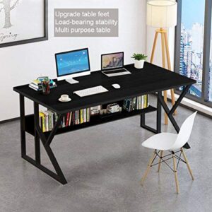 GFHFHITJ Simple Home Desk - Student Writing Desktop Desk - Modern Economic Computer Desk - Office Simple Study Desk - Fast Shipment (Black)