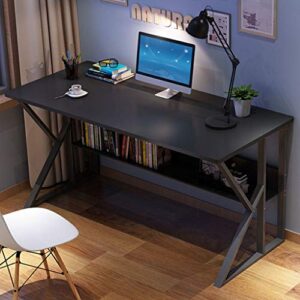 GFHFHITJ Simple Home Desk - Student Writing Desktop Desk - Modern Economic Computer Desk - Office Simple Study Desk - Fast Shipment (Black)