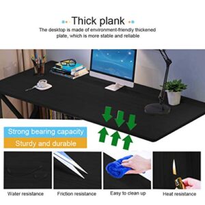 GFHFHITJ Simple Home Desk - Student Writing Desktop Desk - Modern Economic Computer Desk - Office Simple Study Desk - Fast Shipment (Black)