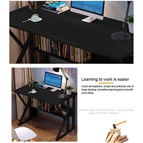 GFHFHITJ Simple Home Desk - Student Writing Desktop Desk - Modern Economic Computer Desk - Office Simple Study Desk - Fast Shipment (Black)