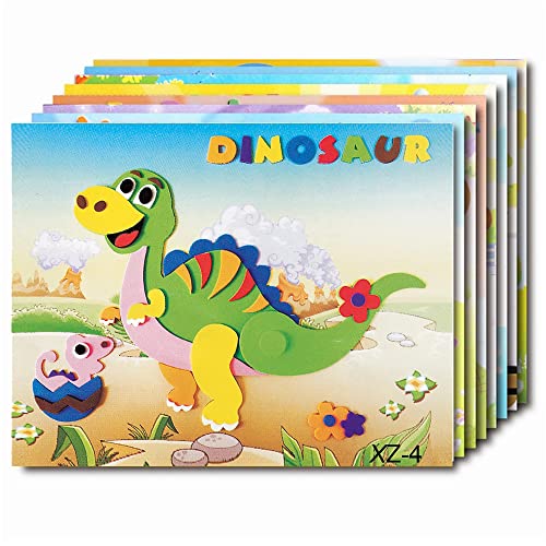 Ahua 3D EVA Foam Stickers for Toddlers Large Size DIY Cartoon Animal Painting Stickers Movable and rotatable，Preschool Art Class Drawing Sticker Puzzle Art Craft Kit for Kids Boys Girls