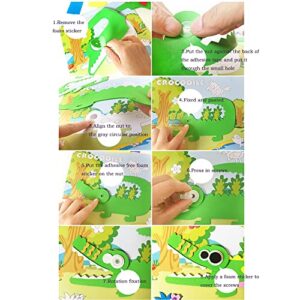 Ahua 3D EVA Foam Stickers for Toddlers Large Size DIY Cartoon Animal Painting Stickers Movable and rotatable，Preschool Art Class Drawing Sticker Puzzle Art Craft Kit for Kids Boys Girls