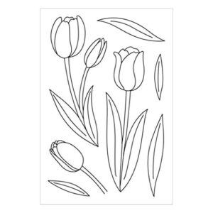 Tulip Silicone Clear Stamp and Die Sets for Card Making, DIY Embossing Photo Album Decorative Craft