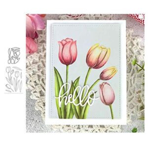 Tulip Silicone Clear Stamp and Die Sets for Card Making, DIY Embossing Photo Album Decorative Craft