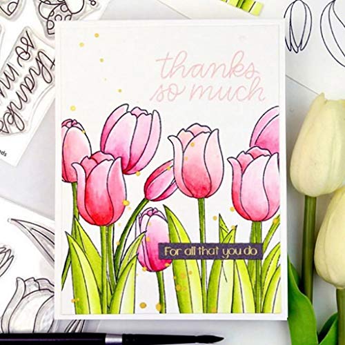 Tulip Silicone Clear Stamp and Die Sets for Card Making, DIY Embossing Photo Album Decorative Craft