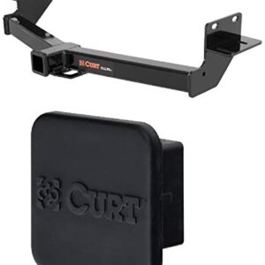 Curt 13153 22272 Class 3 Trailer Hitch with 2 Inch Receiver and 2 Inch Rubber Hitch Tube Cover Bundle for Hyundai Santa Fe and Santa Fe XL