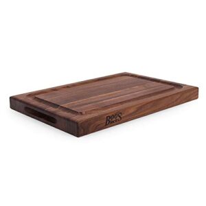 john boos reversible 18 inch wide 1.5 inch thick bbq barbecue carving cutting board with deep juice groove, 12 x 18 x 1.5 inches, walnut