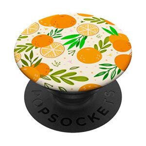 orange fruit slices pattern summer food citrus fruit oranges popsockets popgrip: swappable grip for phones & tablets