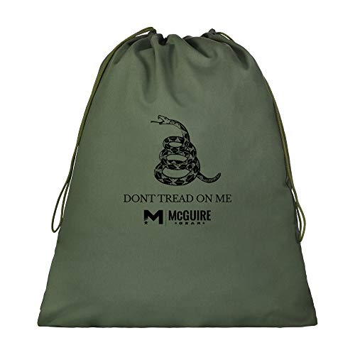 M MCGUIRE GEAR US Military Barracks Cotton Canvas Laundry Bag, 21" x 31" Empty (Don't Tread on Me)