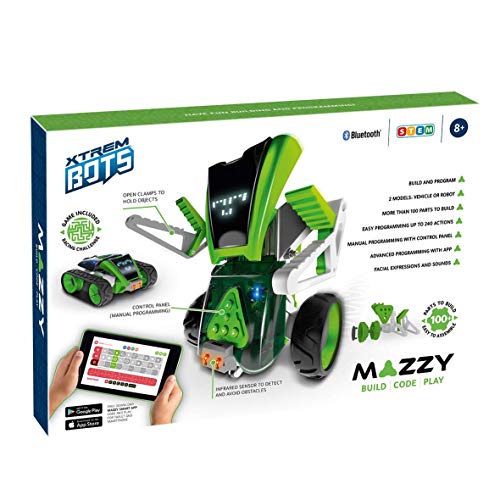 Buildable & Programmable Toy Robot Kit for Kids - Bring Mazzy to Life - Create an Interactive Android or Rover Vehicle Model - Great Educational STEM Learning Toy - Ages 8+