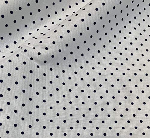 Navy Blue Swiss Polka Dot On White - Riley Blake 100% Cotton Fabric