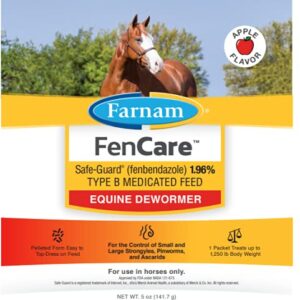 Farnam FenCare Safe-Guard (fenbendazole) 1.96% Type B Medicated Feed Equine Dewormer 5 Ounces