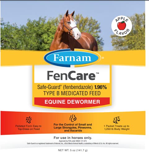 Farnam FenCare Safe-Guard (fenbendazole) 1.96% Type B Medicated Feed Equine Dewormer 5 Ounces